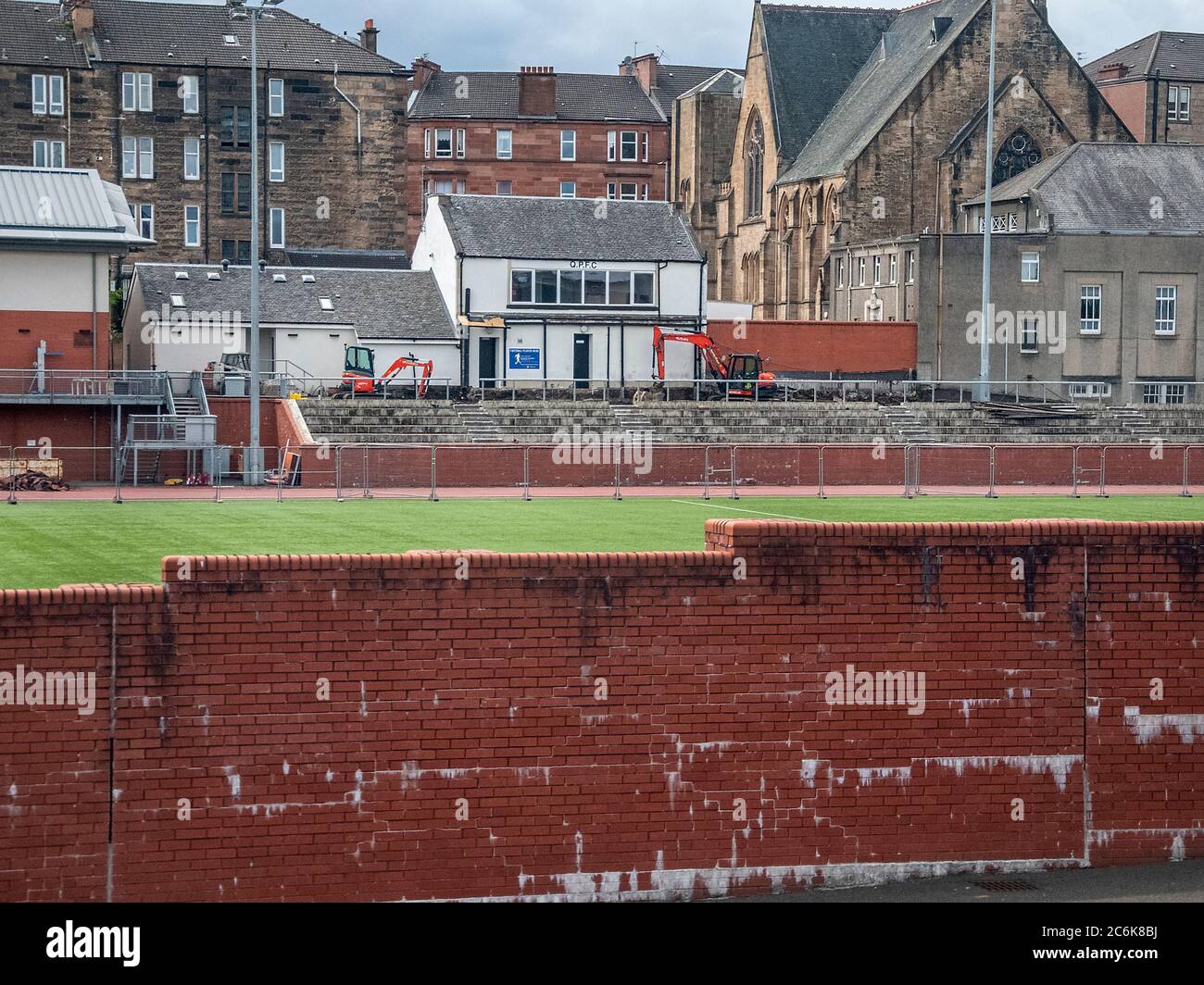 Glasgow, Scotland, UK. 9th July 2020: Redevelopment of Lesser Hampden ...