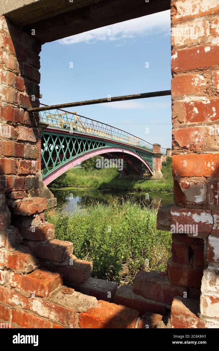 The Grade II listed Hibaldstow bridge (1889) across the River Ancholme ...