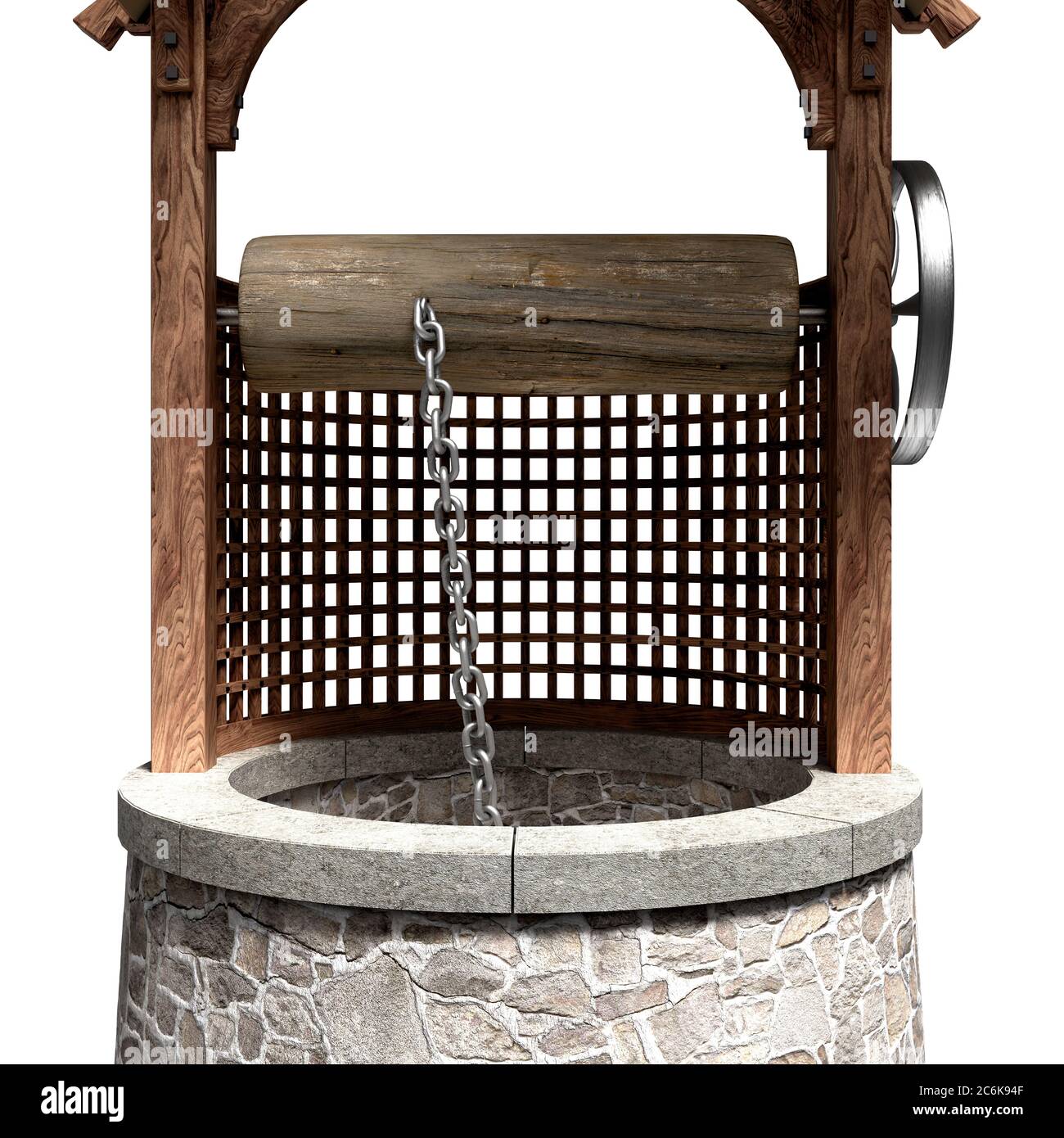 mining concept well chain 3d render on white Stock Photo - Alamy