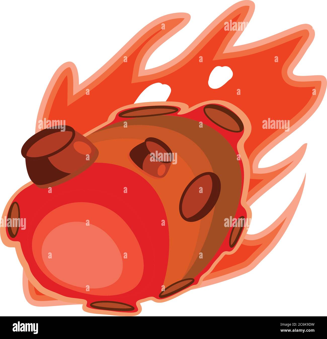 flame meteorite on white background vector illustration design Stock ...