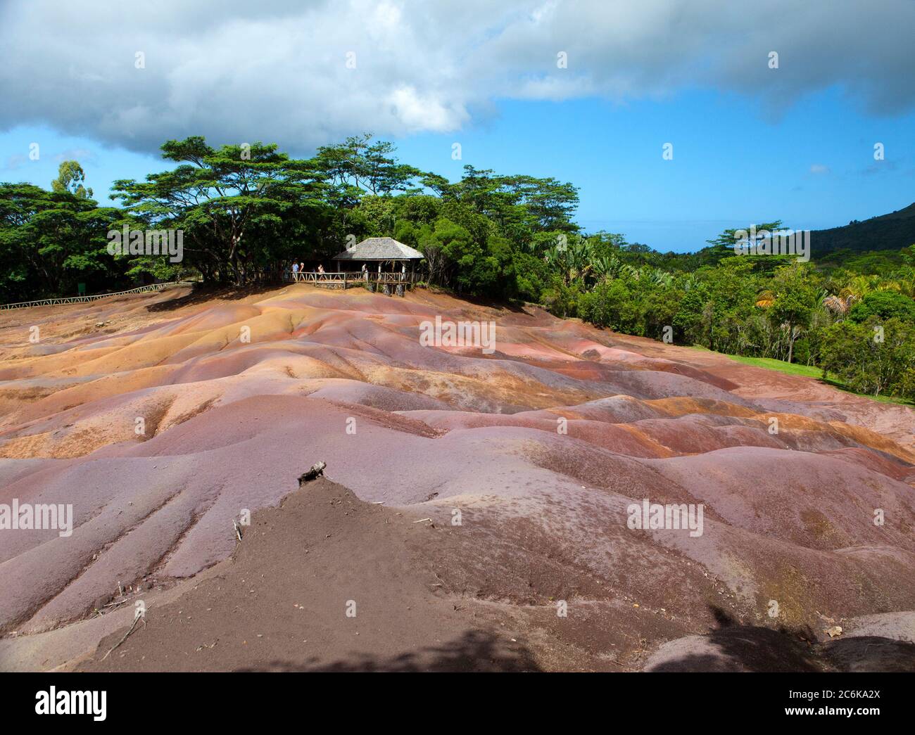 Main sight of Mauritius- Chamarel- seven color lands Stock Photo - Alamy