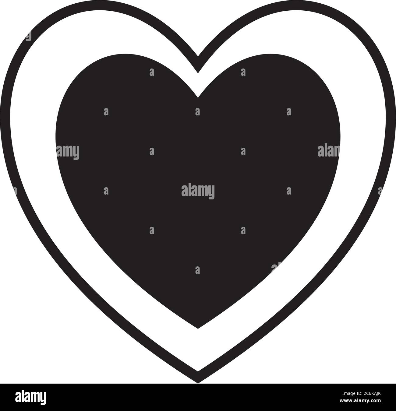 heart inside heart silhouette style icon design of love passion and ...