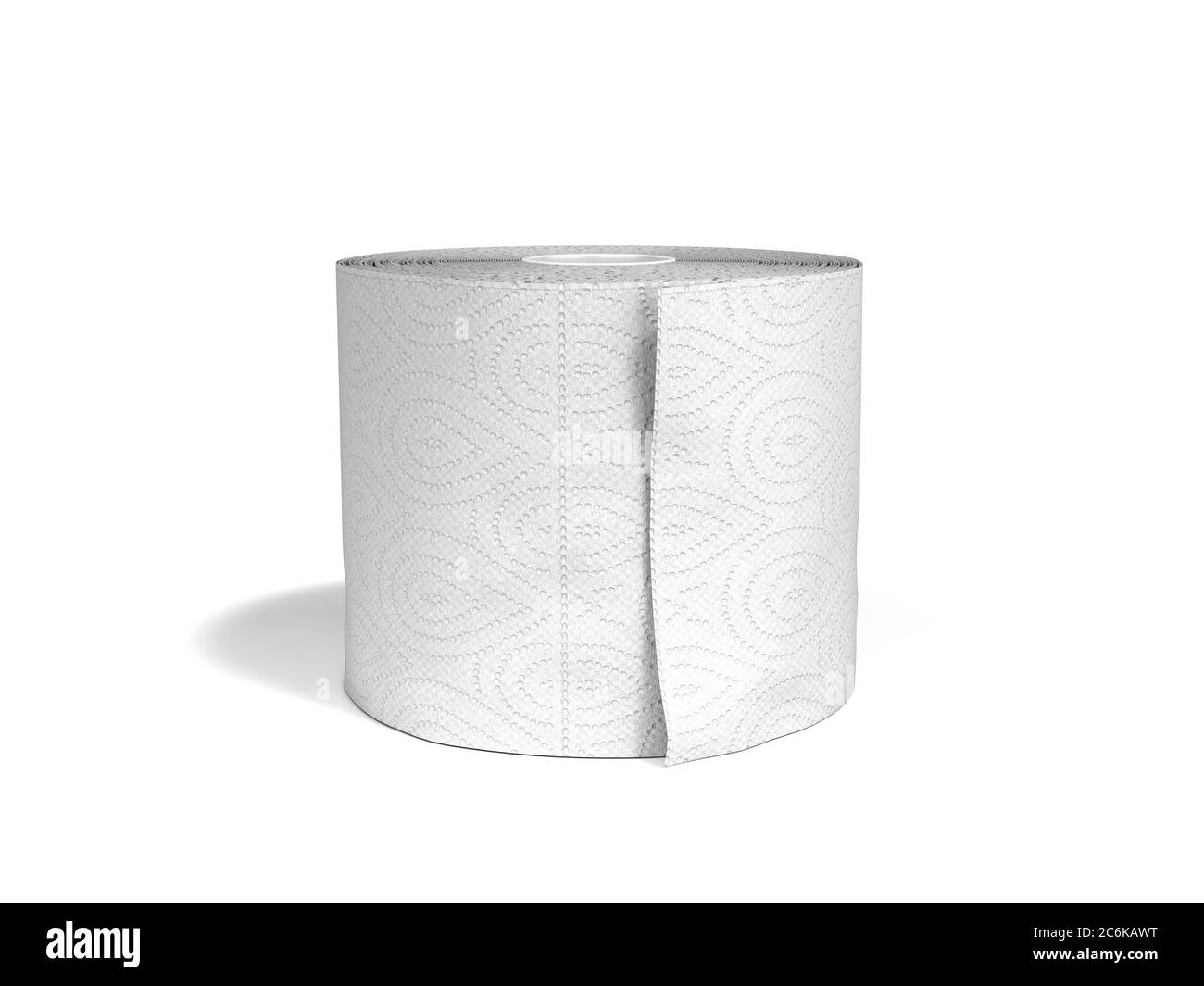 single toilet paper roll 3d render on a white Stock Photo - Alamy