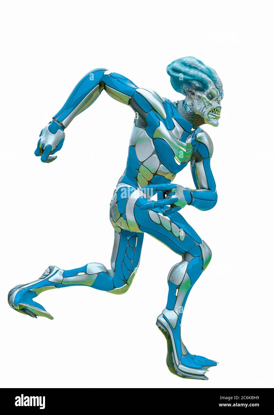alien warrior walking, 3d illustration Stock Photo - Alamy