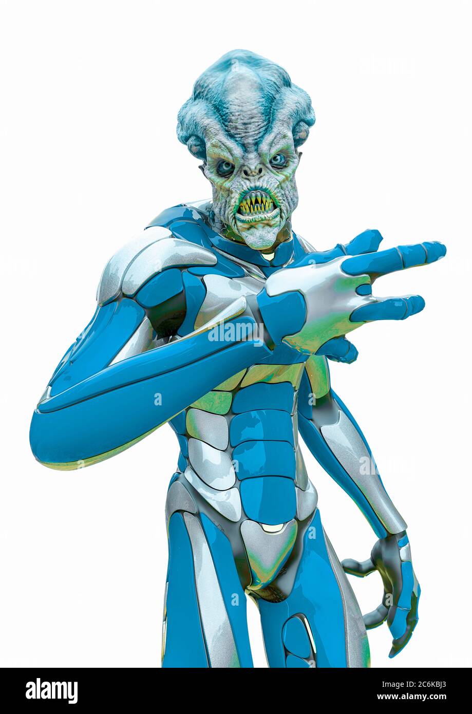 alien warrior is calling you, 3d illustration Stock Photo - Alamy