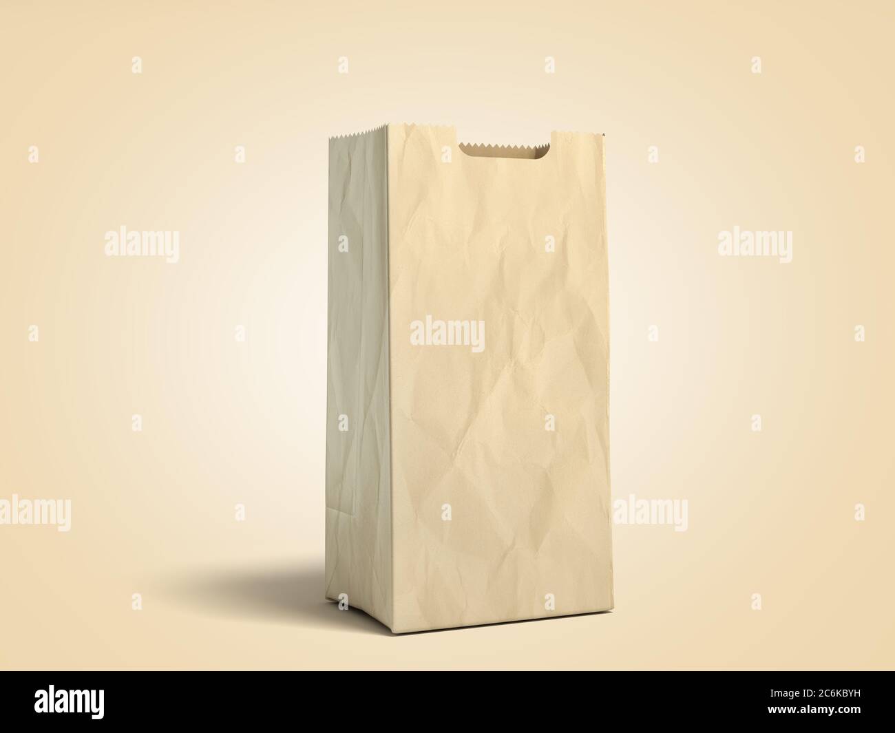 paper bag for products 3d render on a color gradient background Stock ...