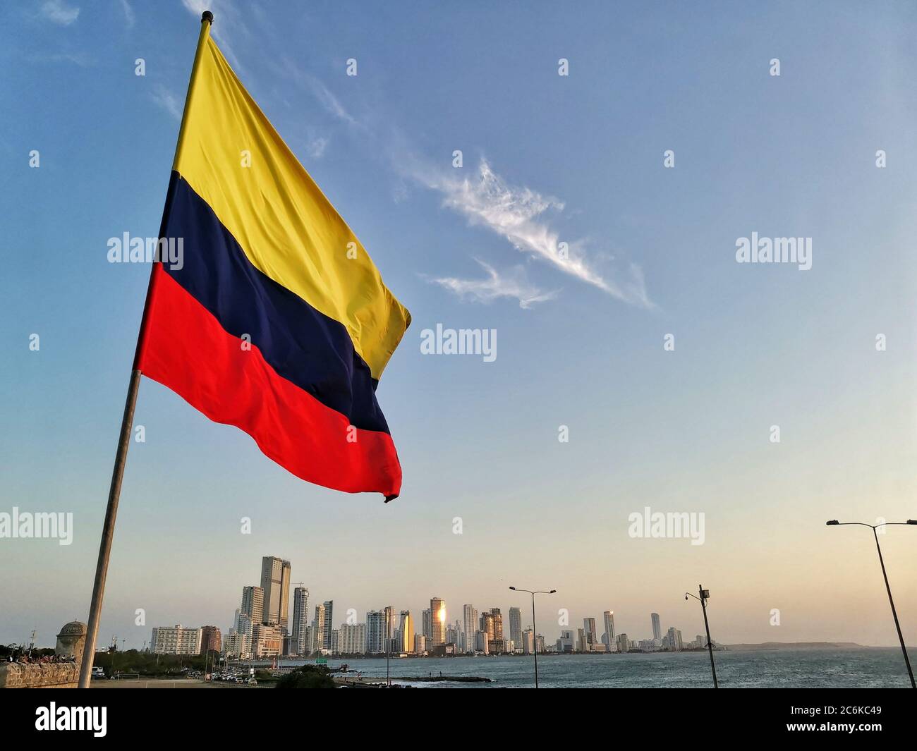 Colombian flag in Cartagena Stock Photo - Alamy