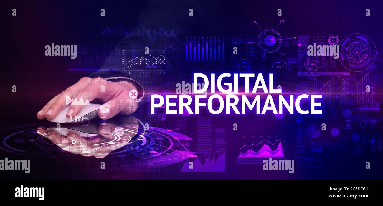 hand holding wireless peripheral with DIGITAL PERFORMANCE inscription ...
