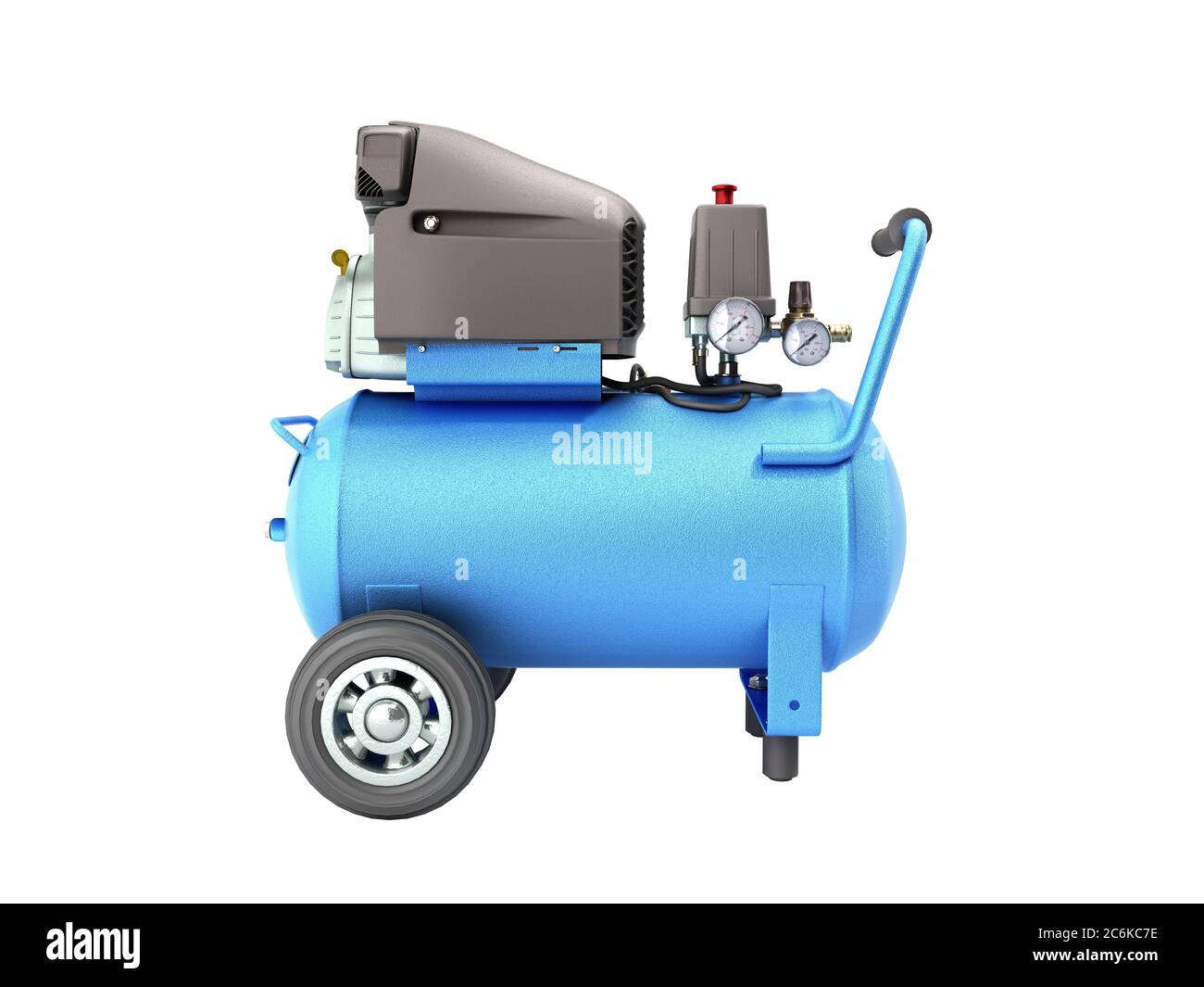modern Blue Air Compressor 3d render on white background no shadow ...