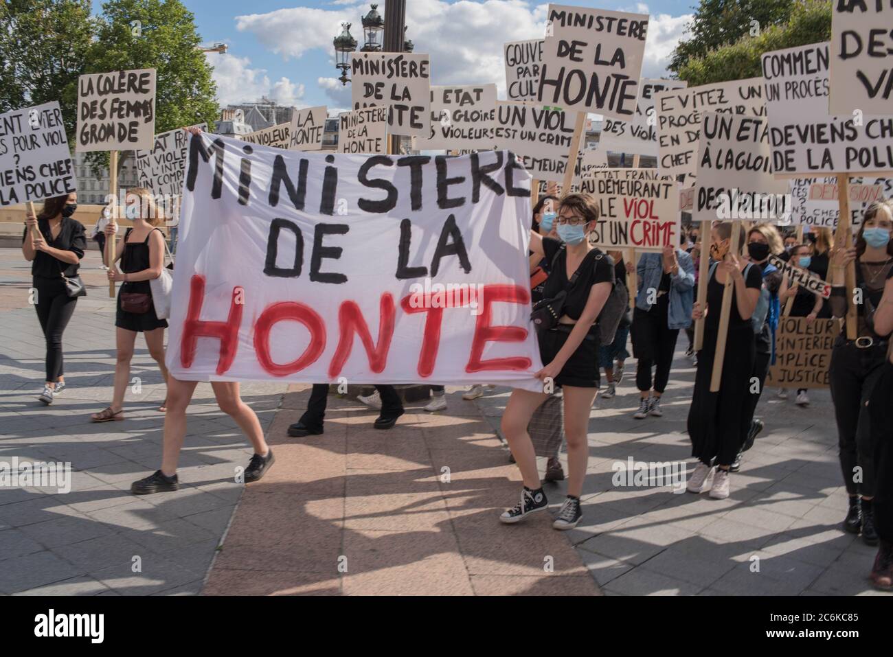 Feminist rally outside City Hall in Paris to protest against two new ...
