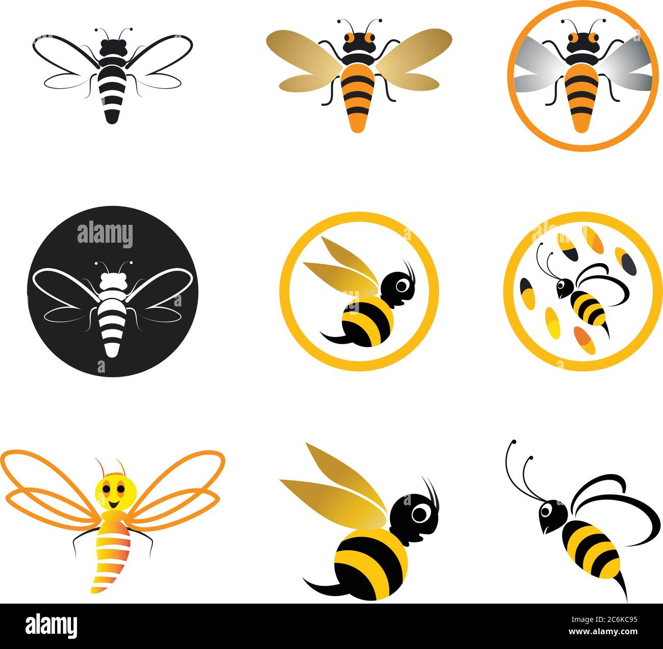 Bee Logo Template vector icon illustration design Stock Vector Image ...