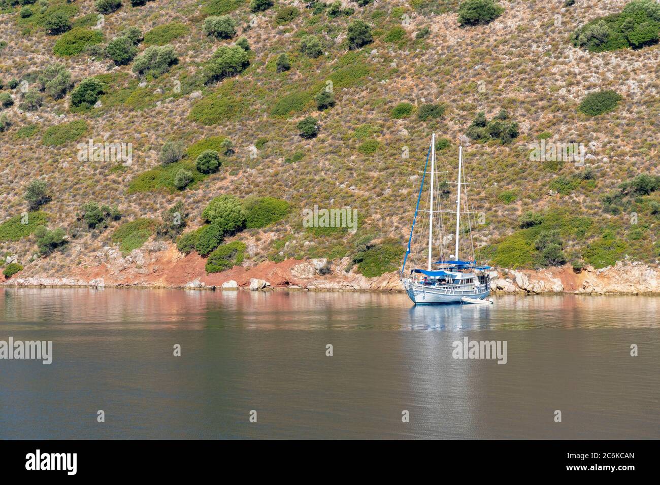 Sailingboat on beautiful, turquoise color, clean sea Stock Photo - Alamy