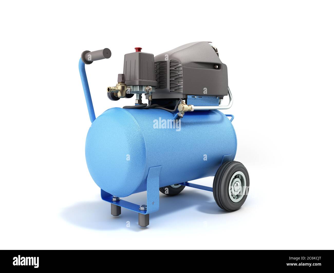 modern Blue Air Compressor 3d render on white background Stock Photo ...