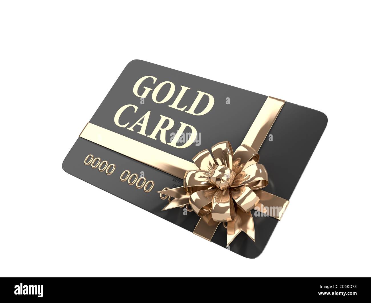 VIP gold card with gold bow 3d render on a white background no shadow ...