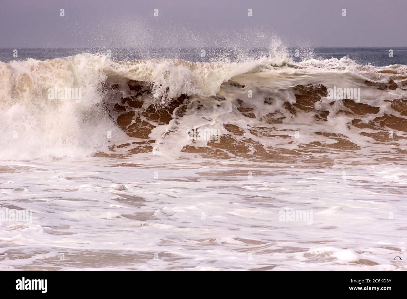 Waves of Indian ocean on island in open sea. Big waves hit shore Stock ...