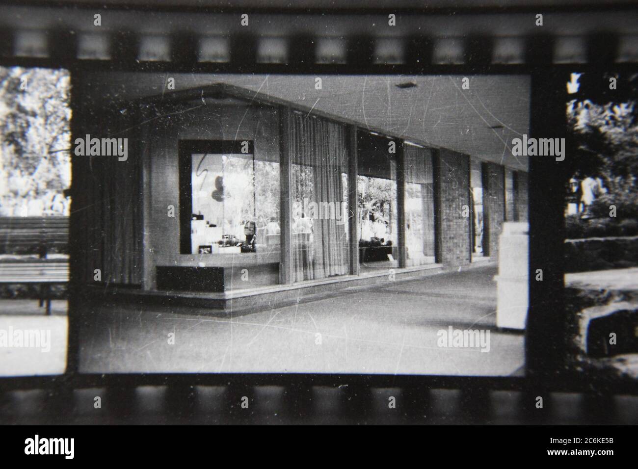Fine 70s vintage contact print black and white photography of a store ...