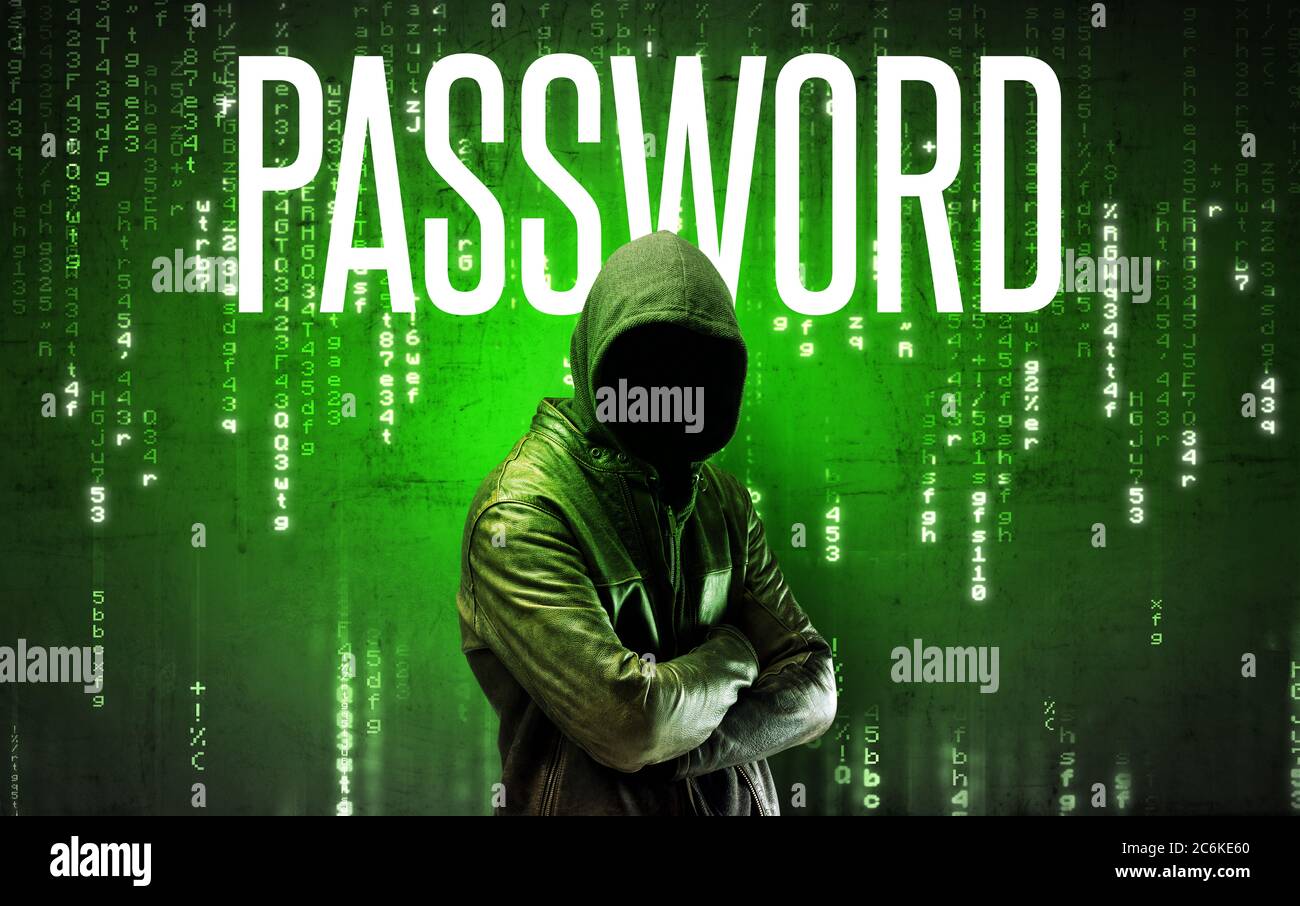 Faceless hacker with PASSWORD inscription, hacking concept Stock Photo ...
