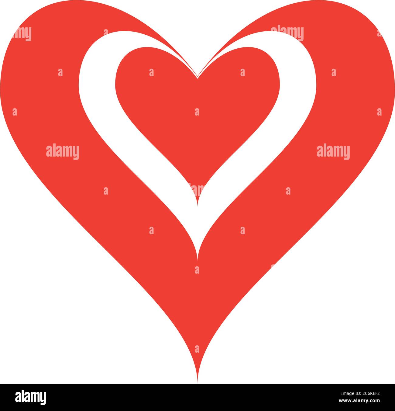 heart inside heart flat style icon design of love passion and romantic ...