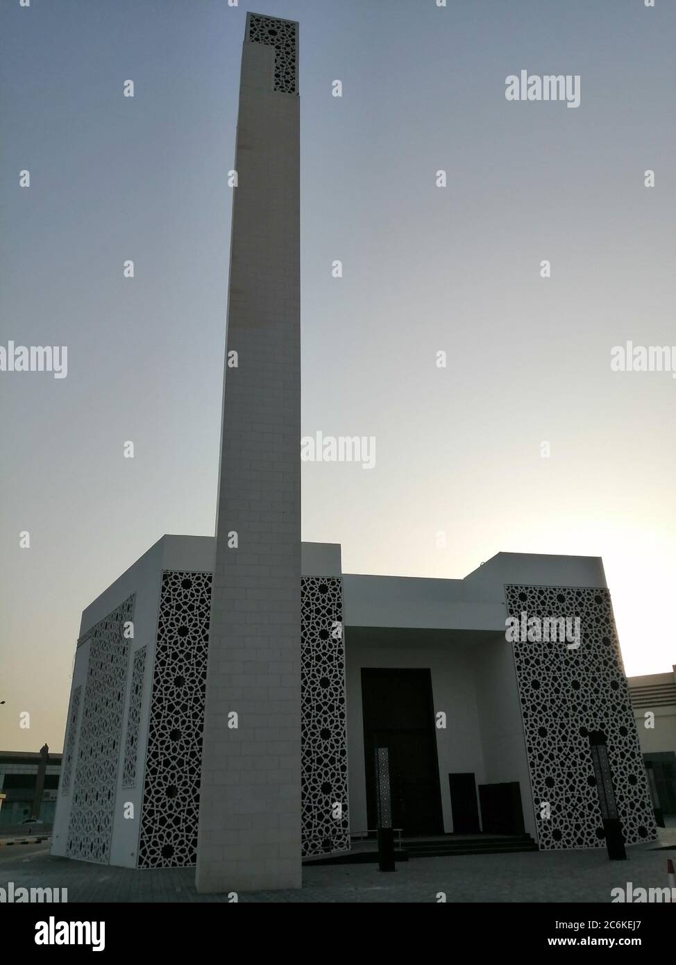 Muslim mosque with modern Arabesque pattern. Associated with ancient ...