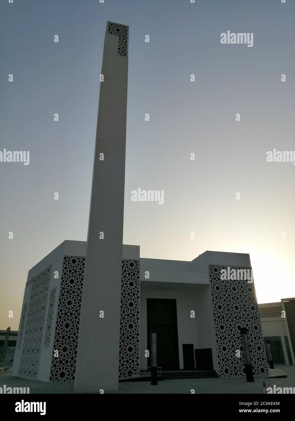 Muslim mosque with modern Arabesque pattern. Associated with ancient ...