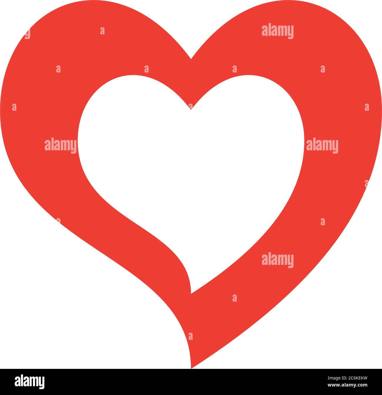 heart inside heart flat style icon design of love passion and romantic ...