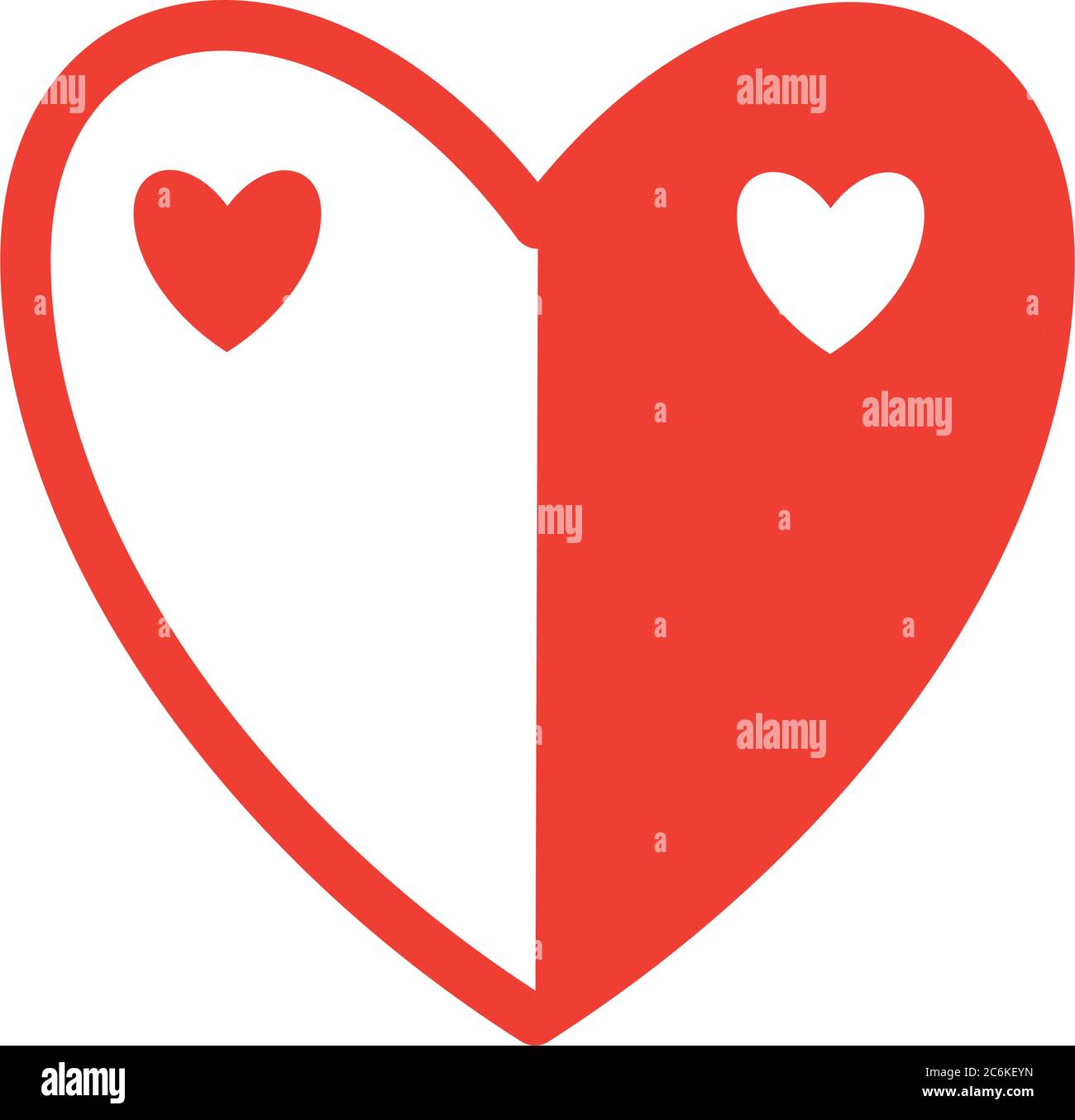 hearts inside heart flat style icon design of love passion and romantic ...