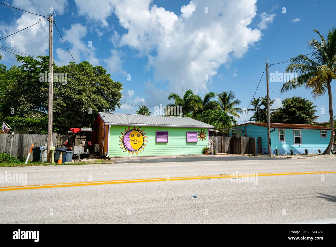 Matlacha Florida tourism scene painted homes Stock Photo - Alamy
