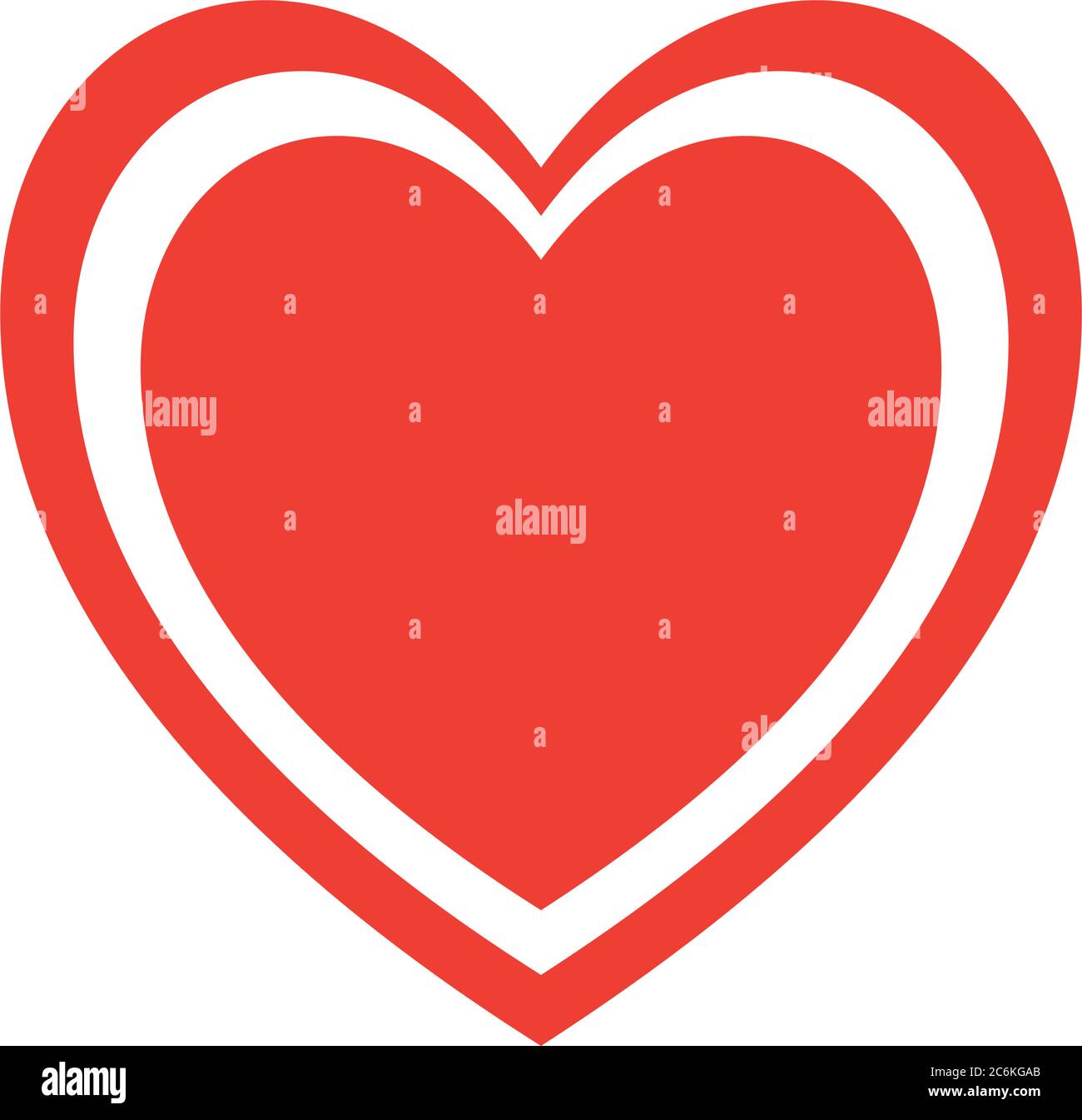 heart inside heart flat style icon design of love passion and romantic ...