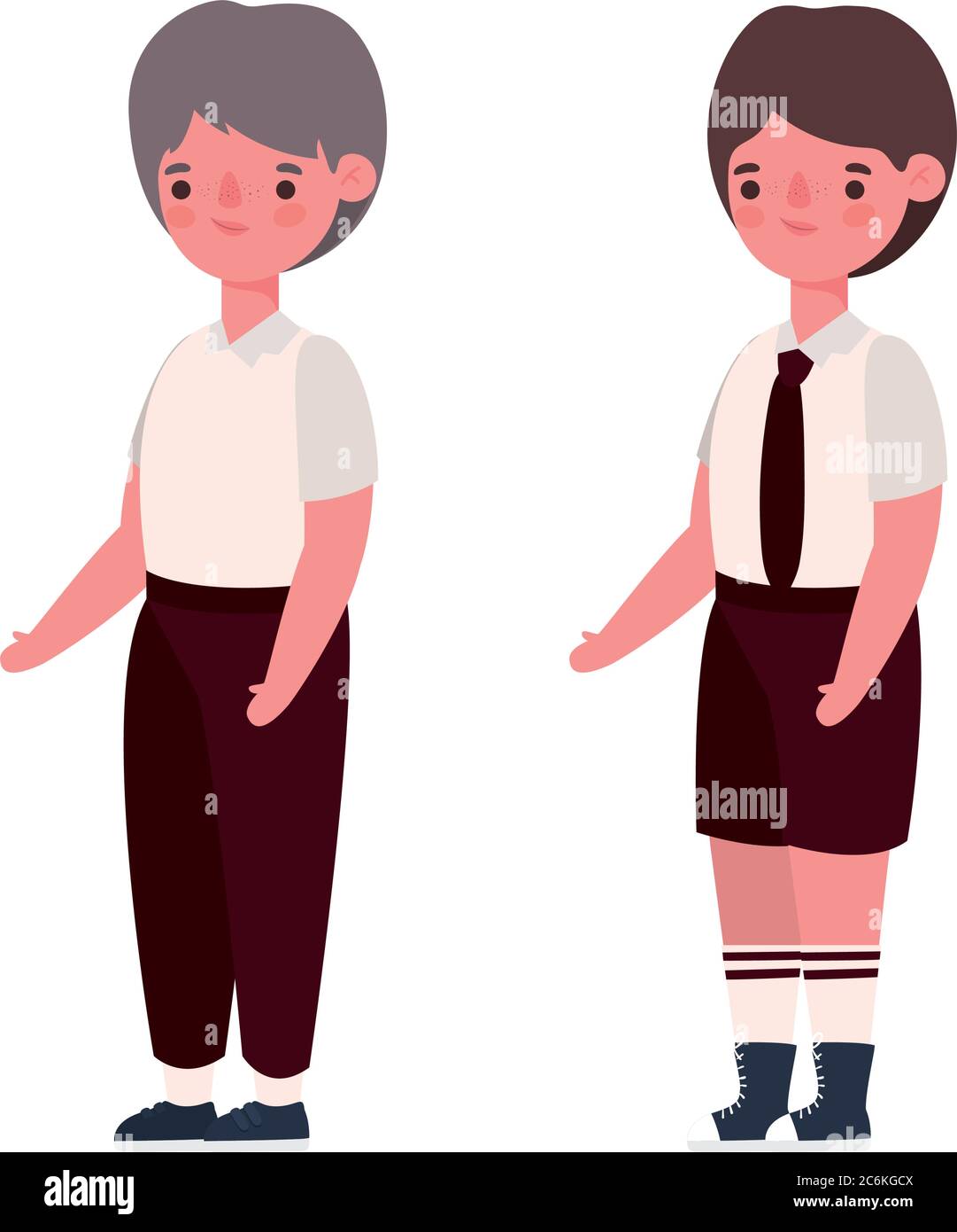 Boys kids cartoons with uniforms design, Back to school eduacation ...