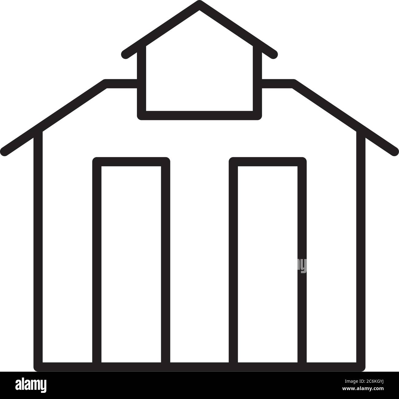 modern house shape icon over white background, line style, vector ...