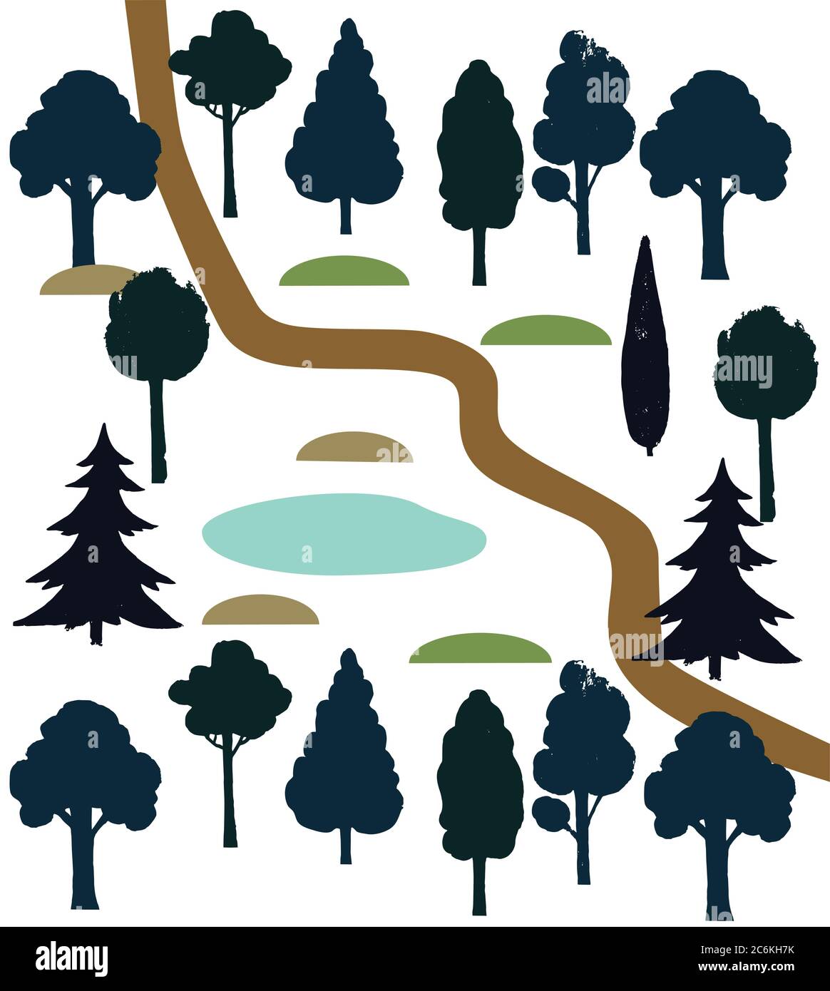 Vector background with winter forest elements Stock Vector Image & Art ...