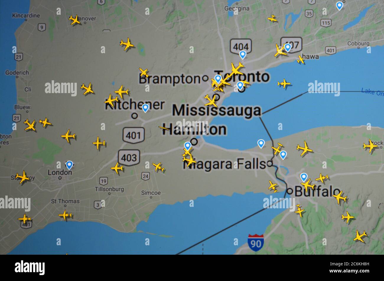 Map of buffalo and the niagara frontier hi-res stock photography and ...