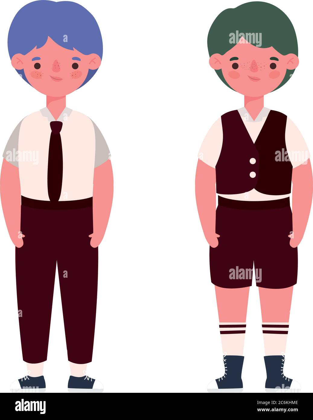 Boys kids cartoons with uniforms design, Back to school eduacation ...