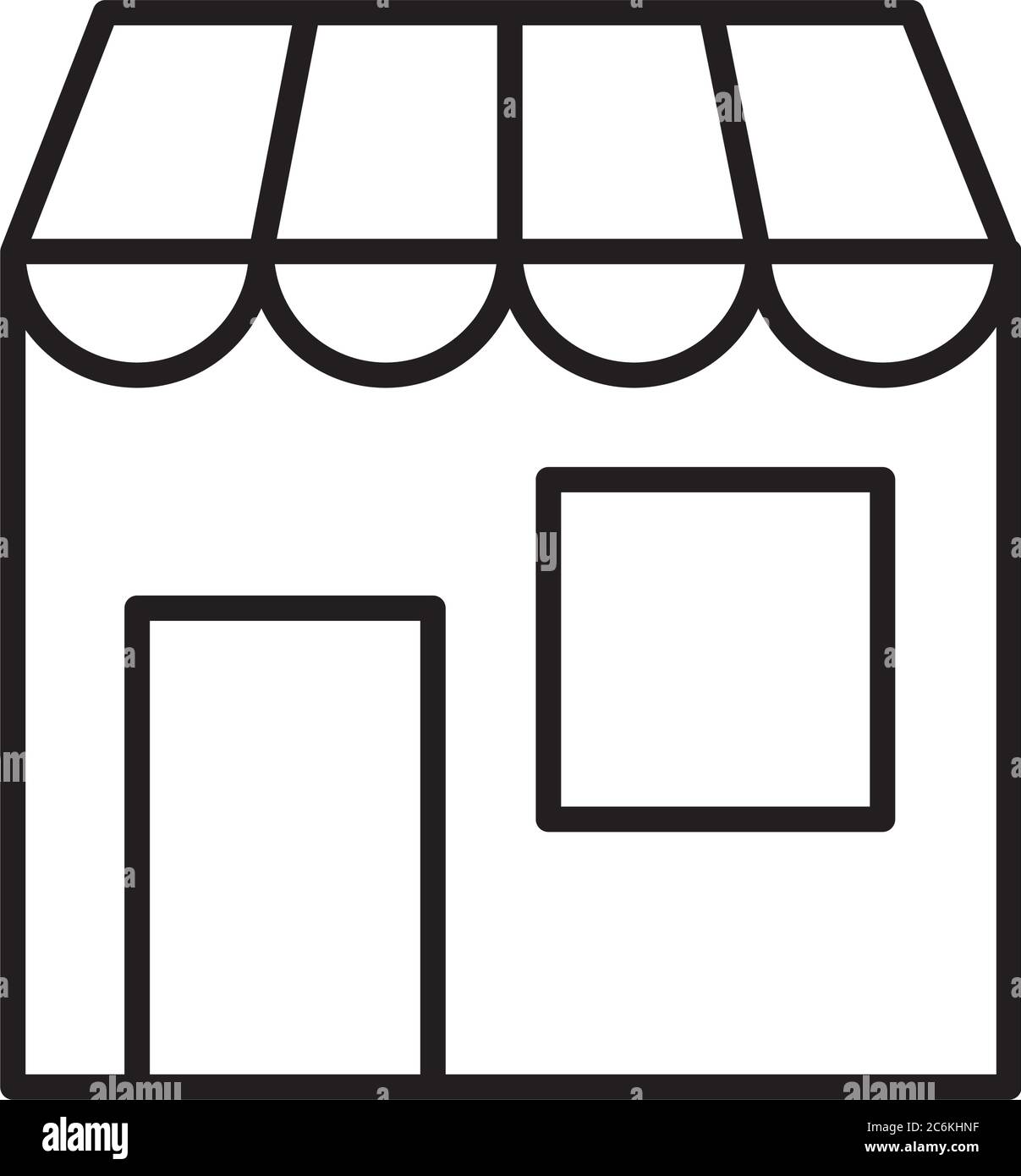 house store icon over white background, line style, vector illustration ...