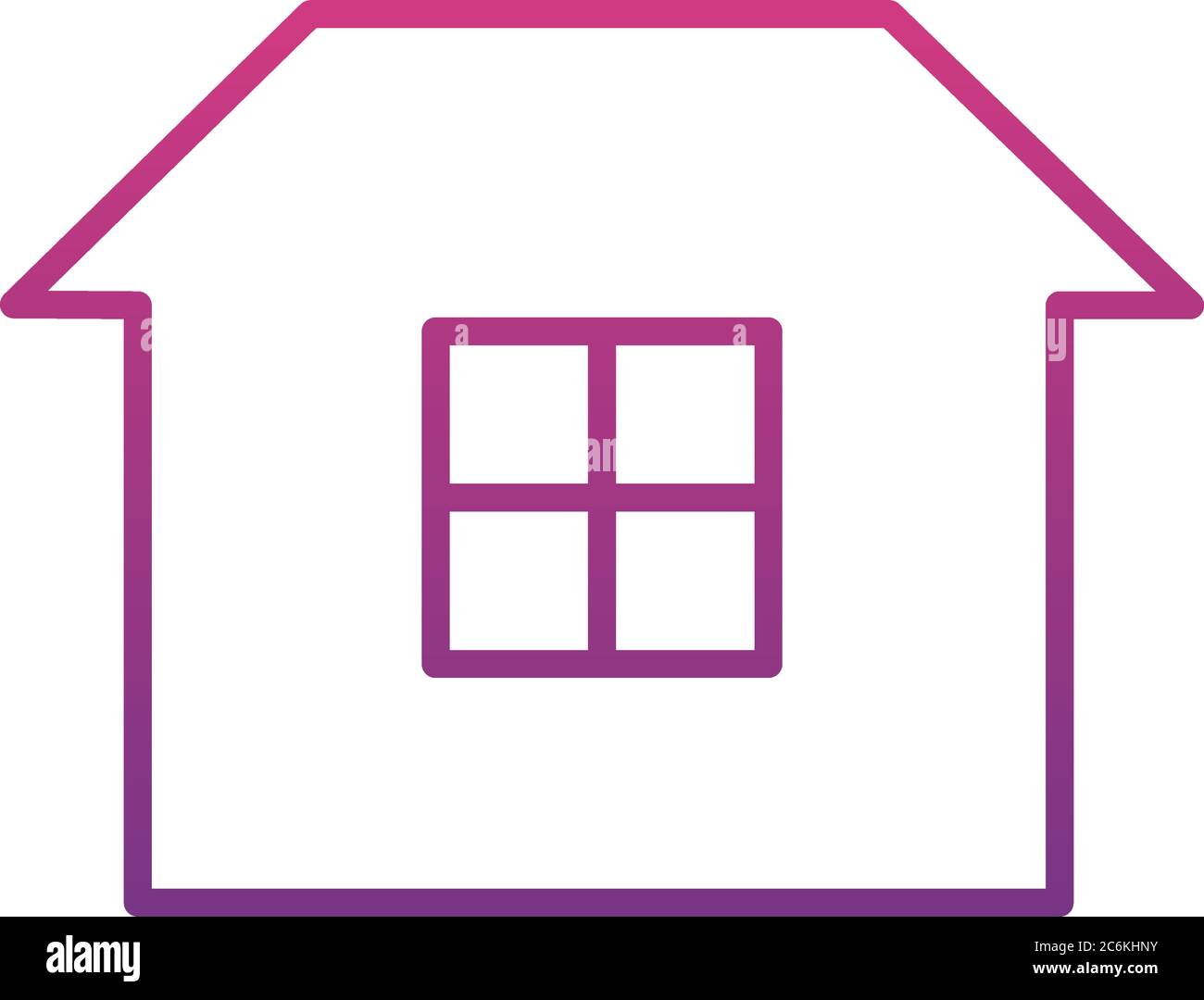 house with window shape icon over white background, gradient style ...