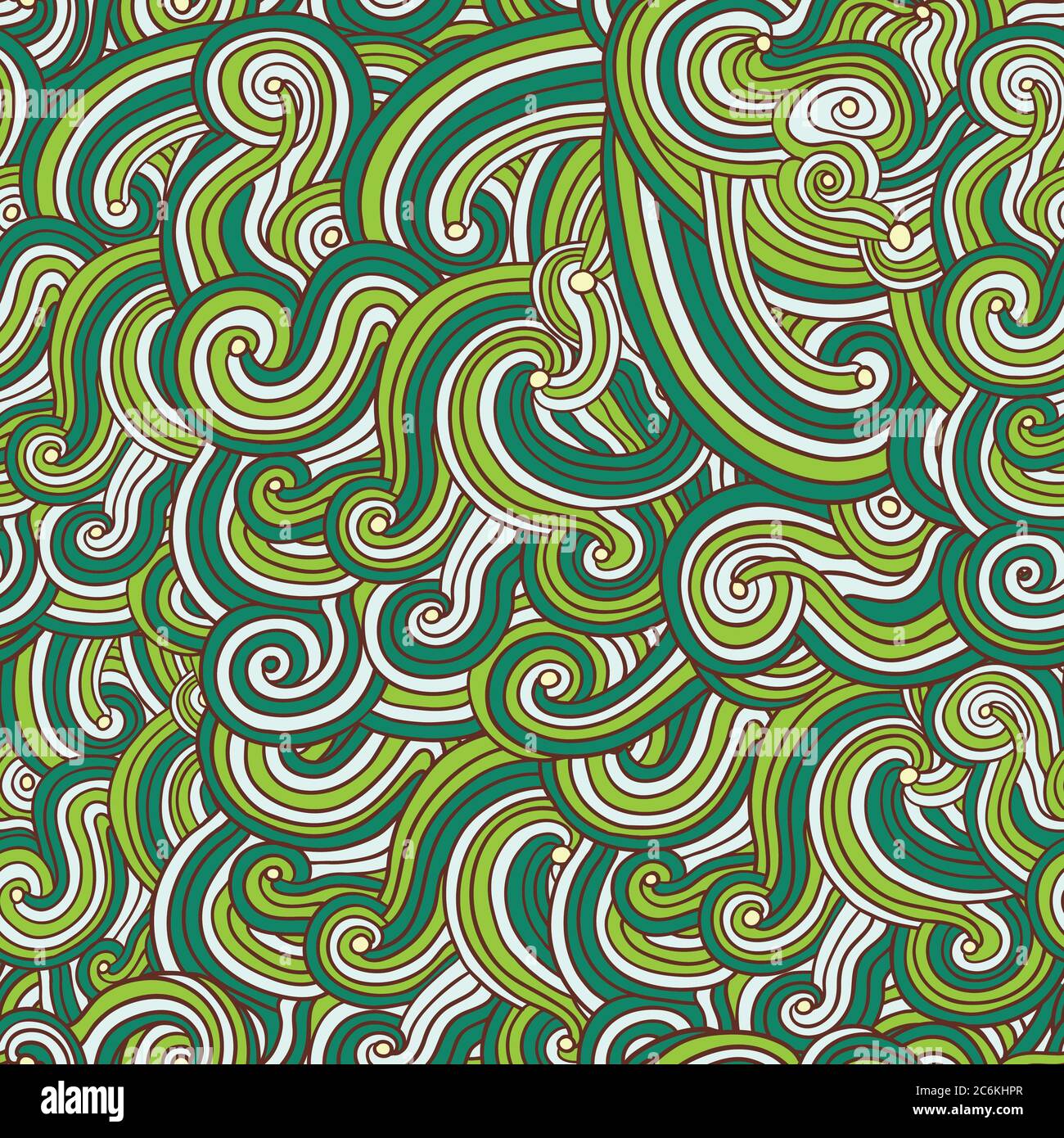 Colorful seamless pattern with curly doodle lines. Vector illustration ...