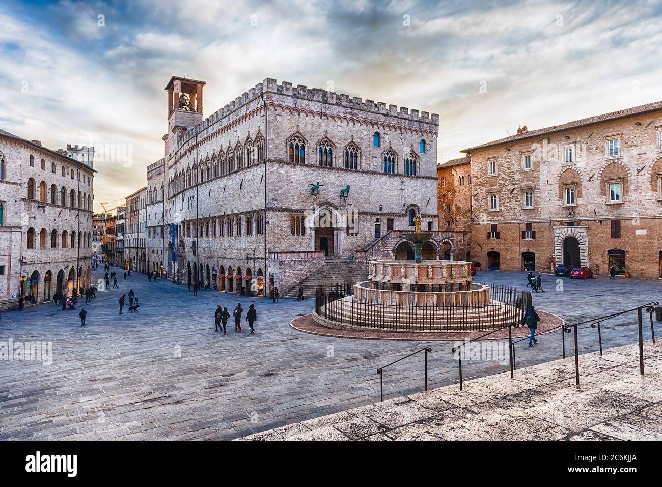 View of the scenic Piazza IV Novembre, main square and masterpiece of ...