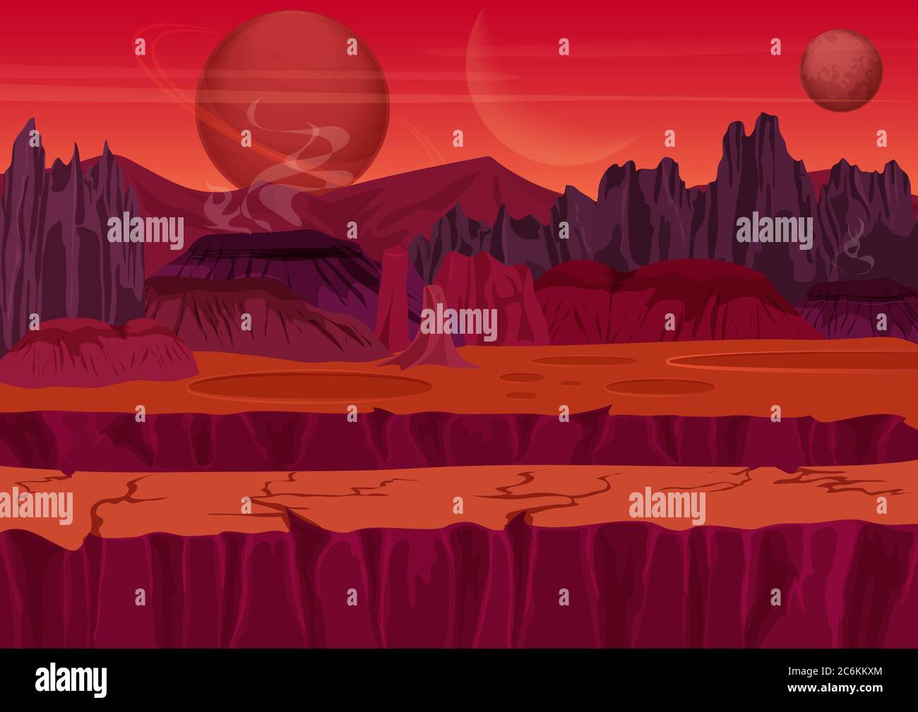 Fairy game Sci-fi Alien Landscape. Nature on another planet with ...