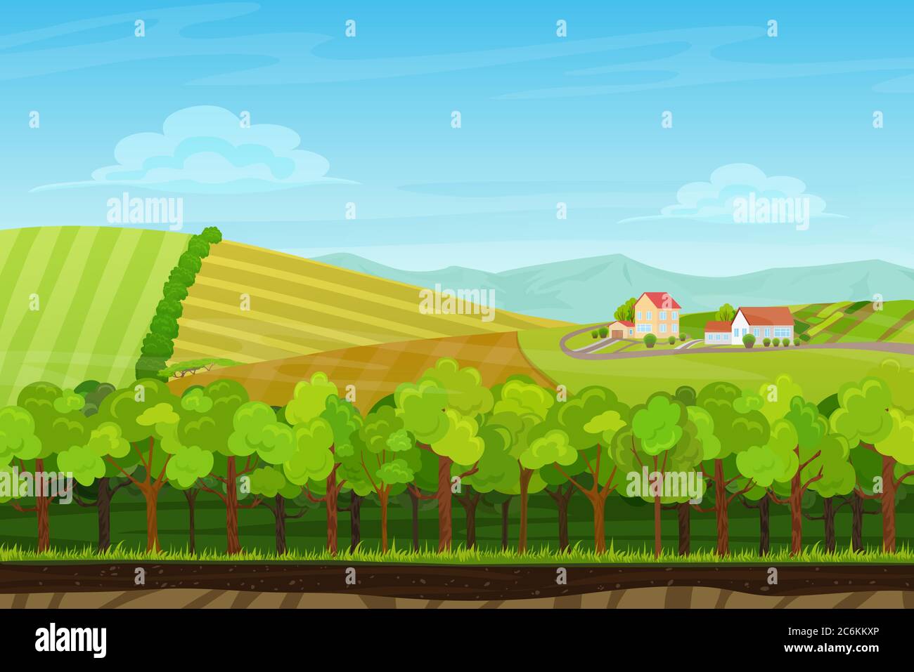 Cartoon hills hi-res stock photography and images - Alamy