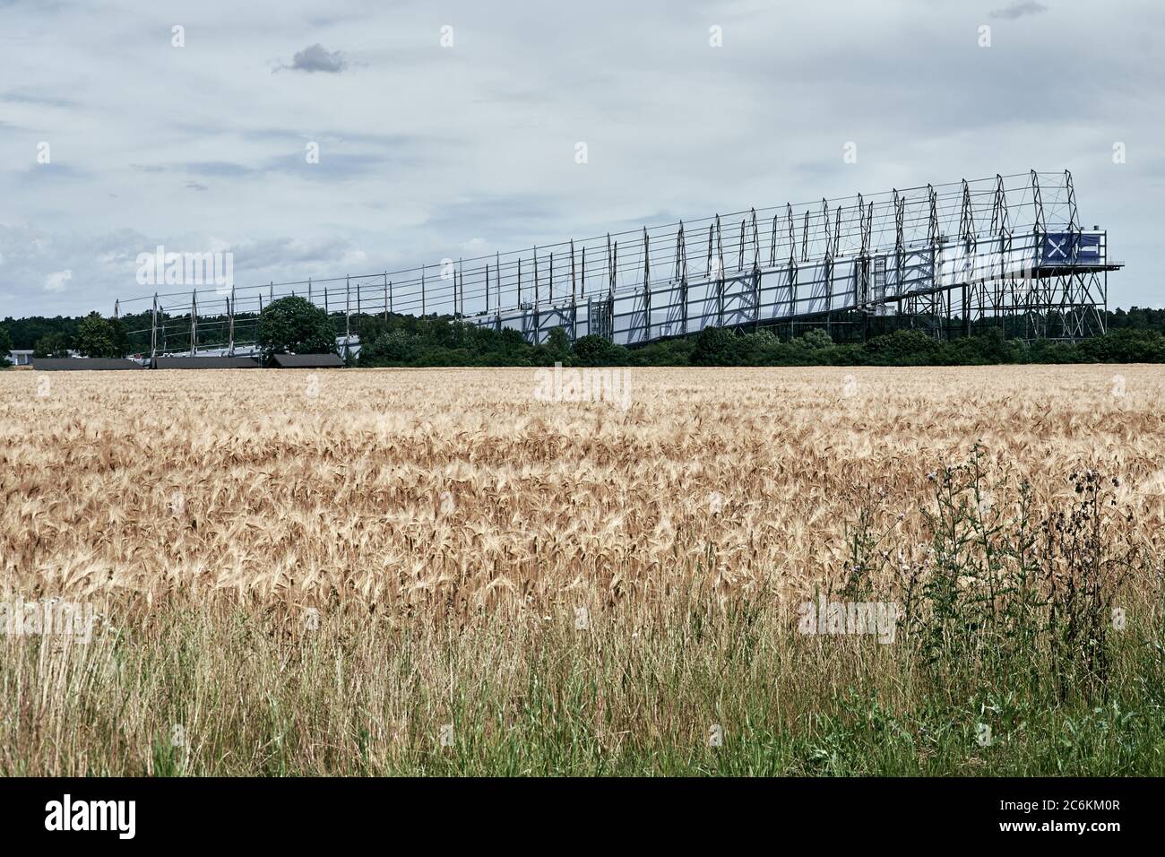 Exterior view of indoor ski slope "Snow Dome" in Bispingen, Germany ...