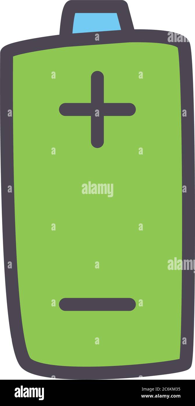 full battery line and fill style icon design, energy power technology ...