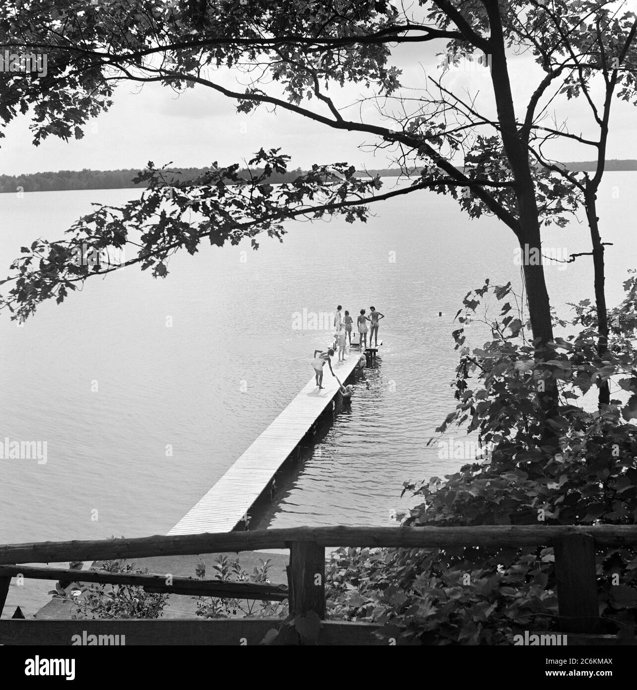 Summer camp lake dock hi-res stock photography and images - Alamy
