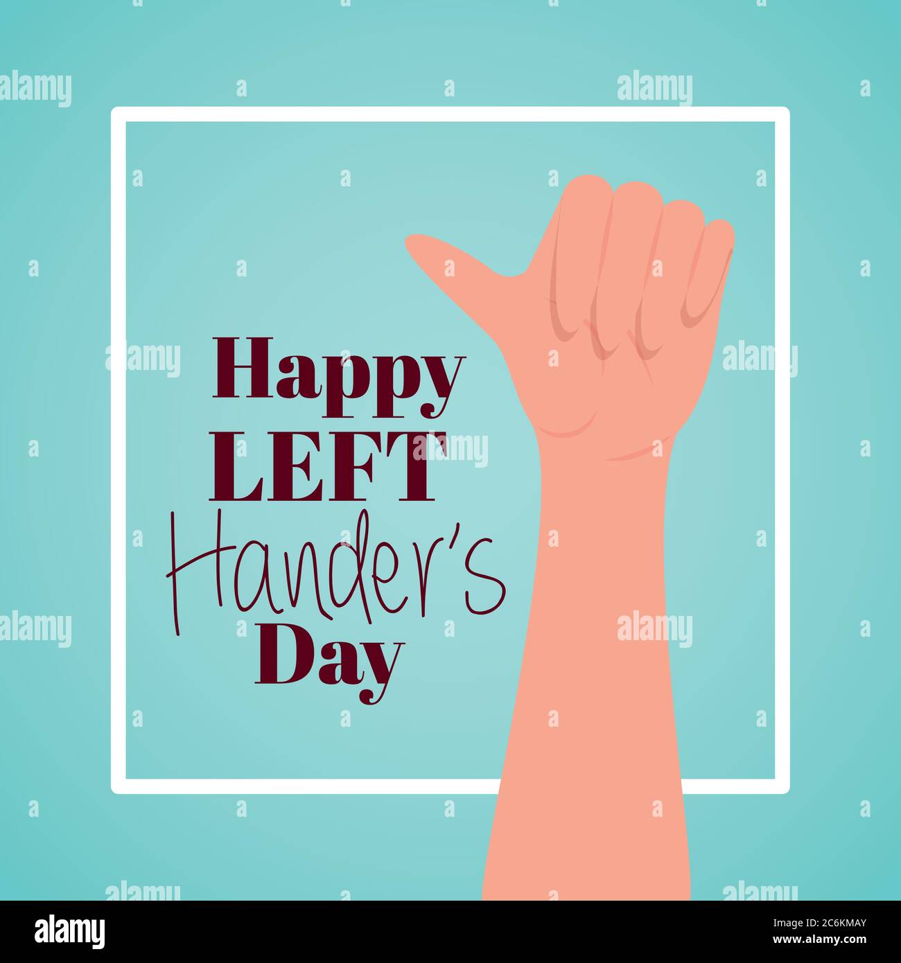 like hand with happy left handers day text design of Holiday and ...