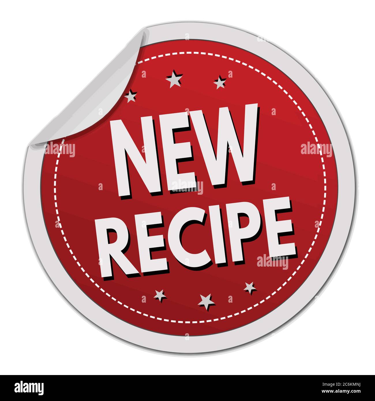 New recipe label or sticker on white background, vector illustration ...