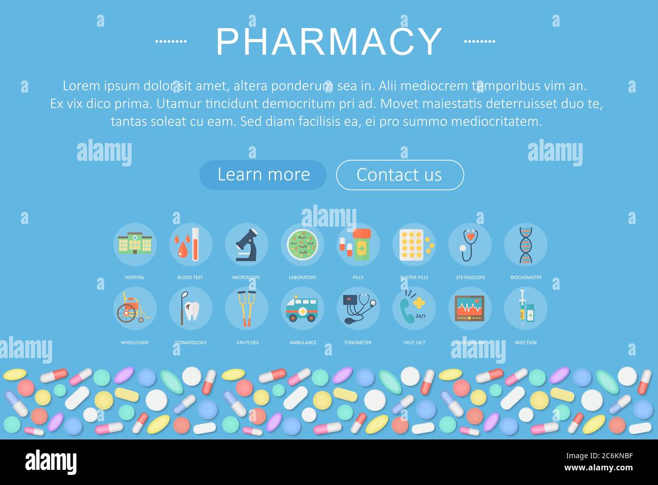 Vector elegant flat modern Art design Medicine pharmacy healthcare ...