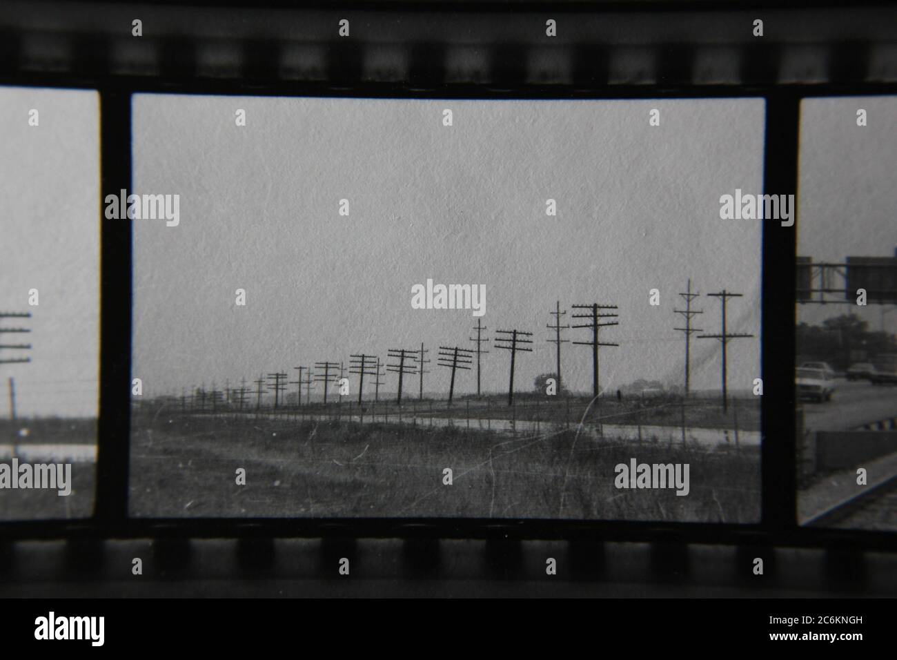 Fine 70s vintage contact print black and white photography of utility ...