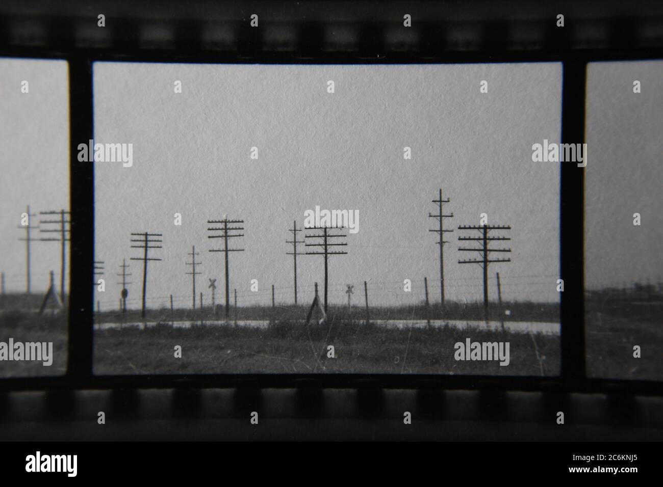 Fine 70s vintage contact print black and white photography of utility ...