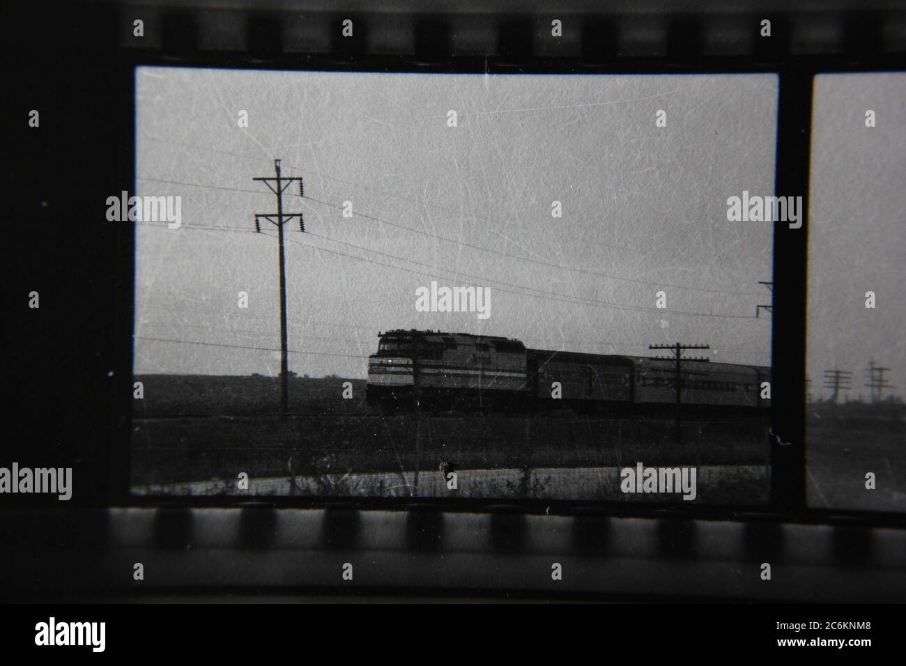 Fine 70s vintage contact print black and white photography of a train ...