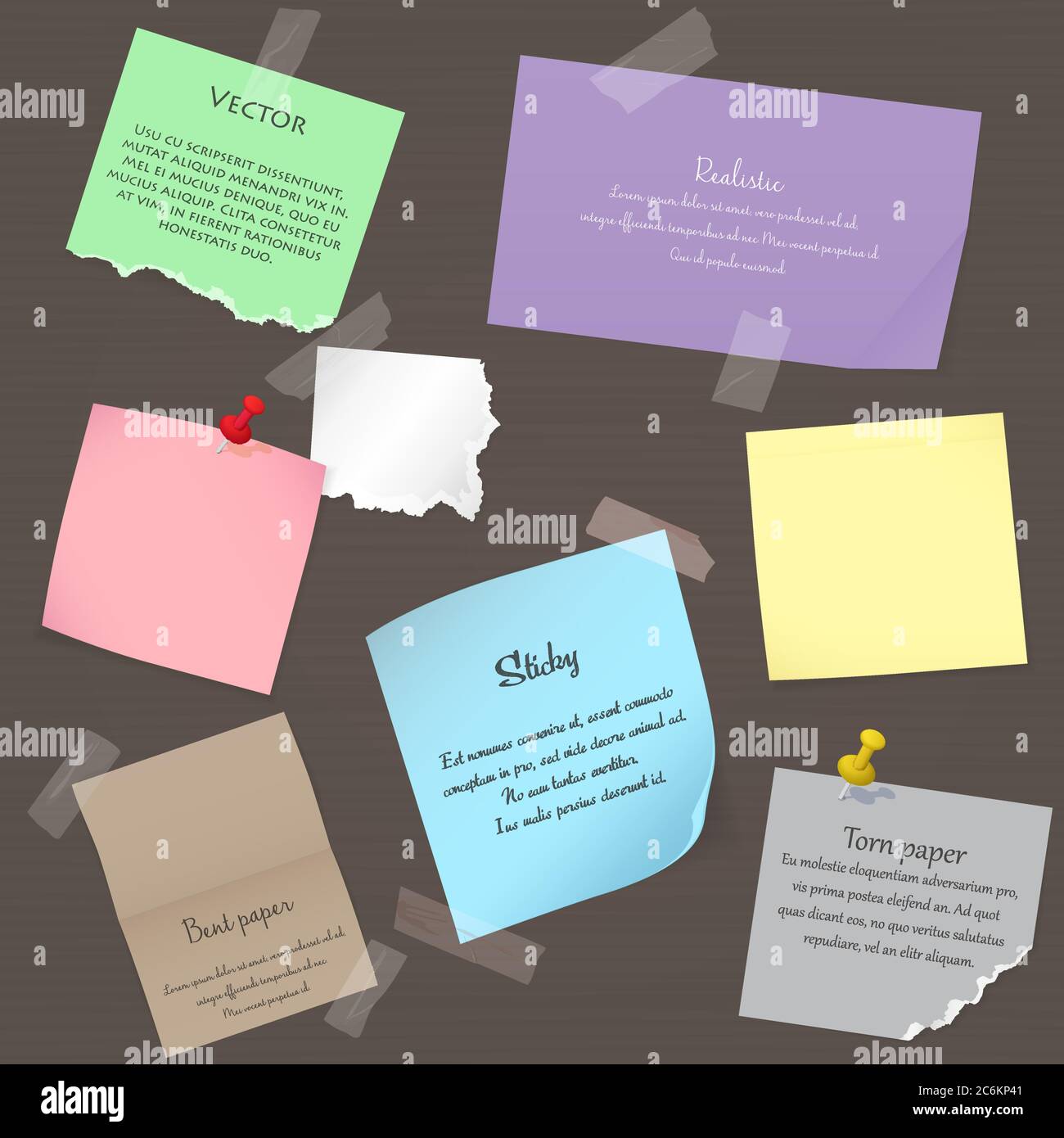 Torn paper stuck with tape Stock Vector Images - Alamy