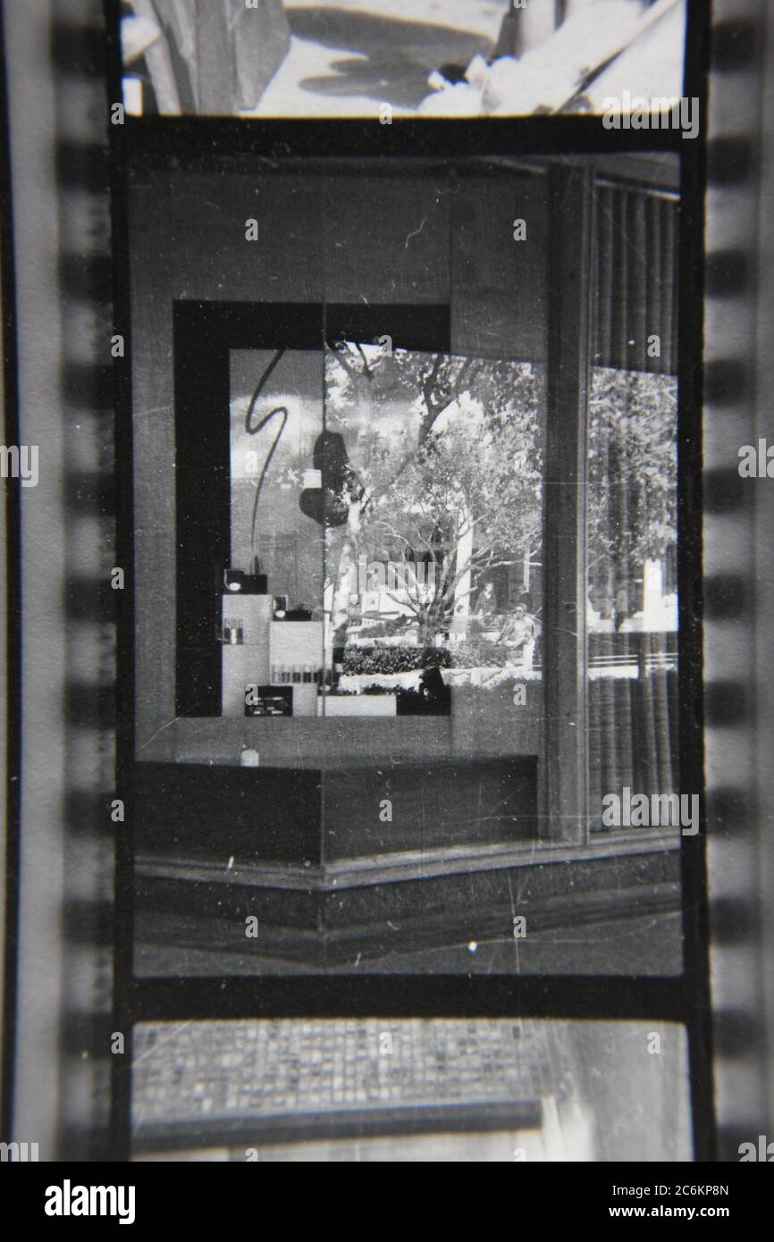 Fine 70s vintage contact print black and white photography of a store ...
